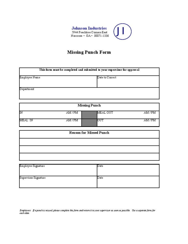 Missing Punch Form Submission Guide | PDF