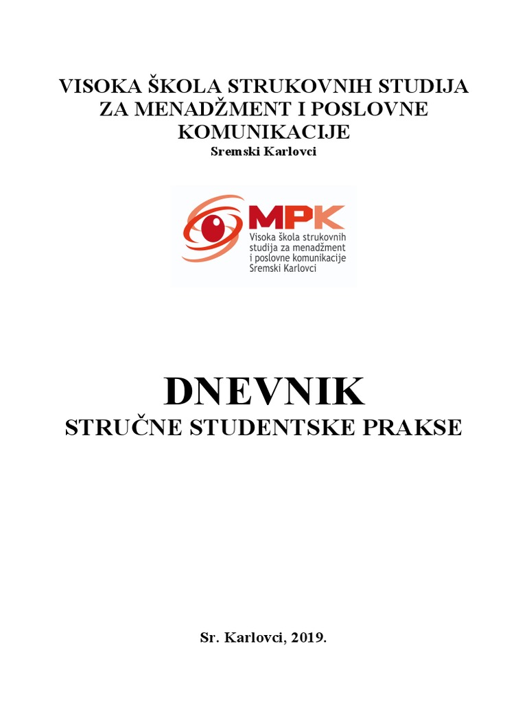 Dnevnik Strucne Prakse - 2019 | PDF