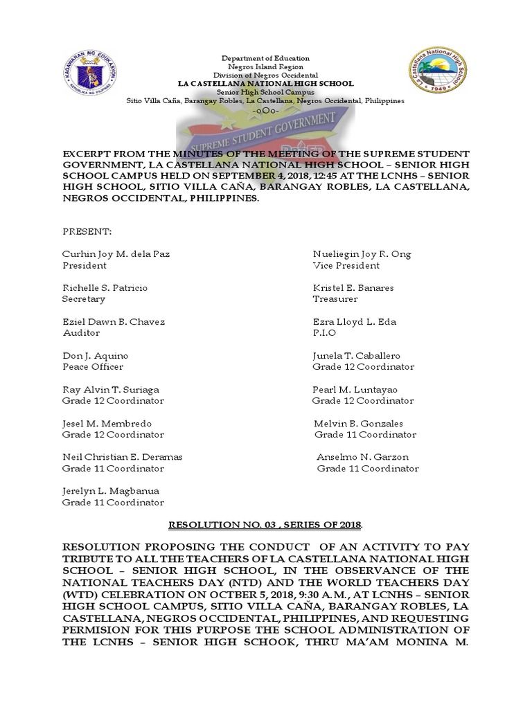 Resolution Teachers Day 2018 | PDF | Government | Behavior Modification