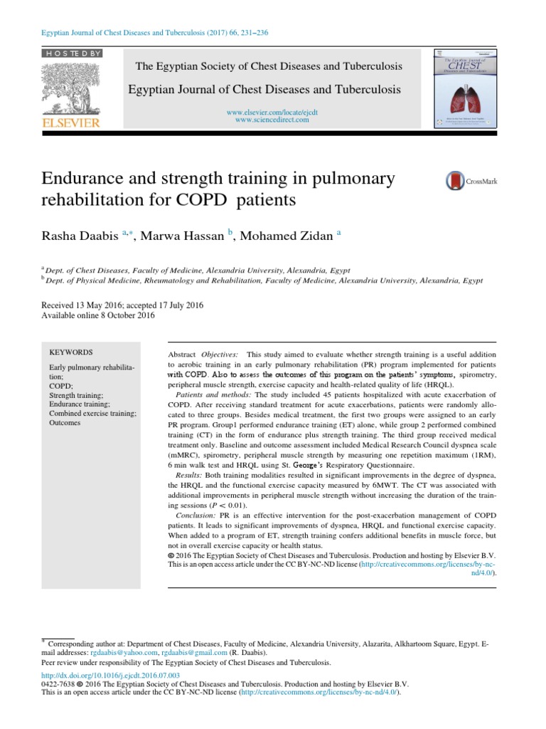 Endurance and Strength Training in Pulmonary Rehabilitation For COPD ...