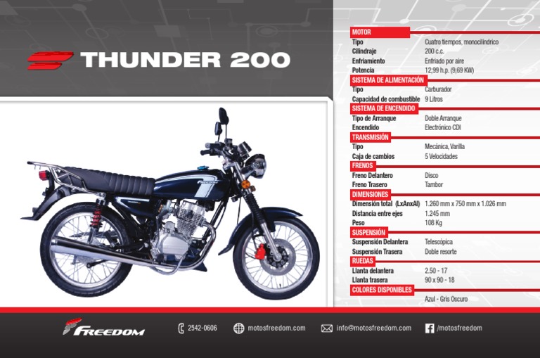 Thunder 200 | PDF | Transmisión (Mecánica) | Motocicleta