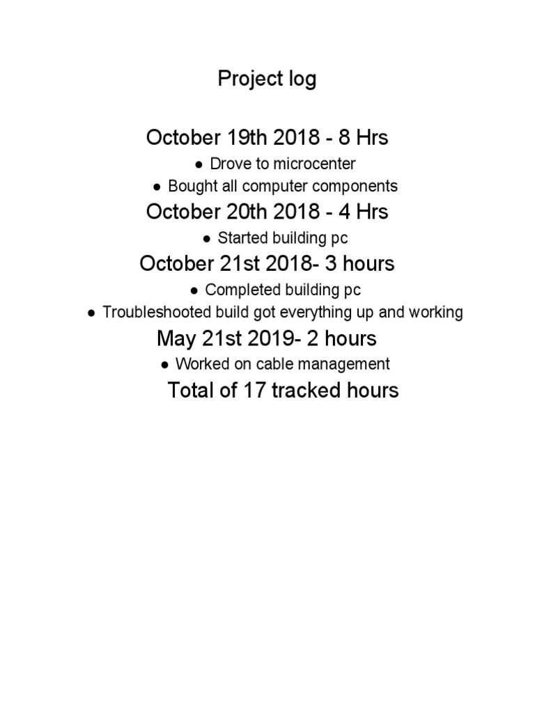 Project Log | PDF