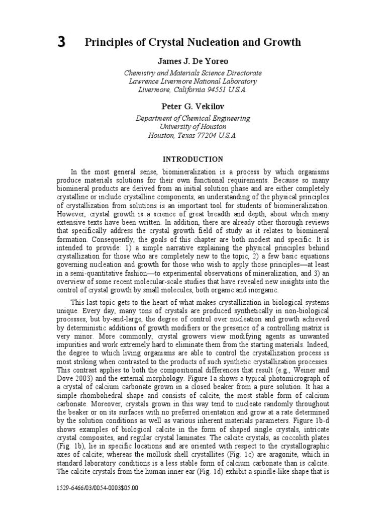 Principles of Crystal Nucleation and Growth | PDF | Nucleation | Crystallization