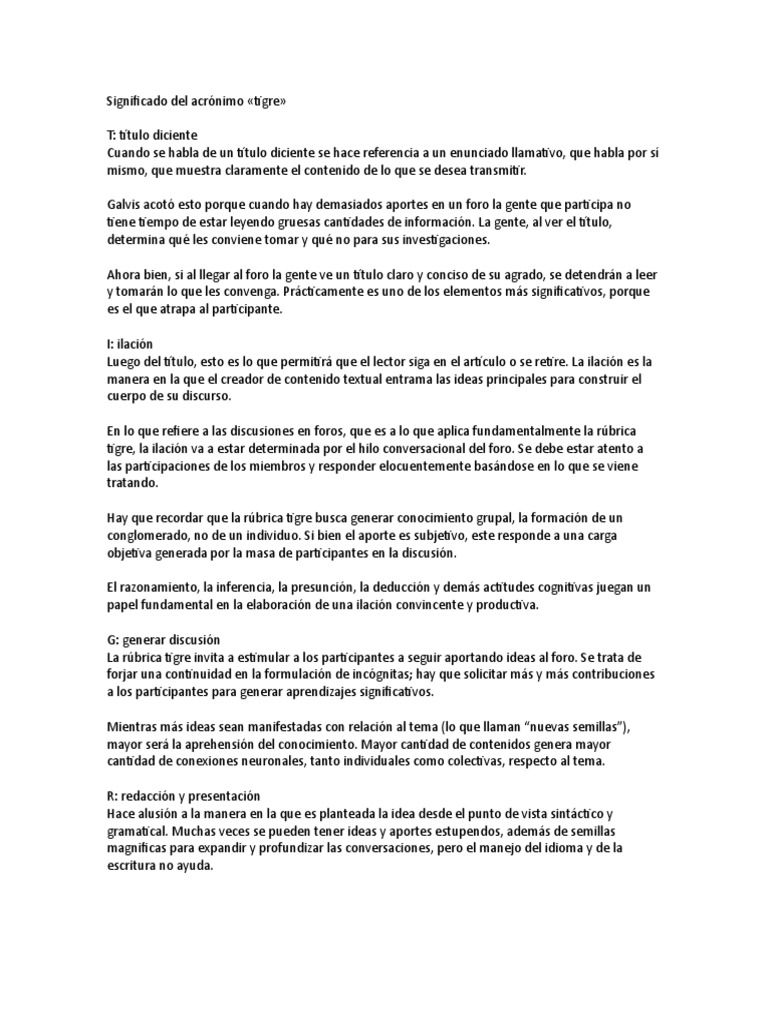 Significado Del Acrónimo | PDF | Rúbrica (Académica) | Aprendizaje