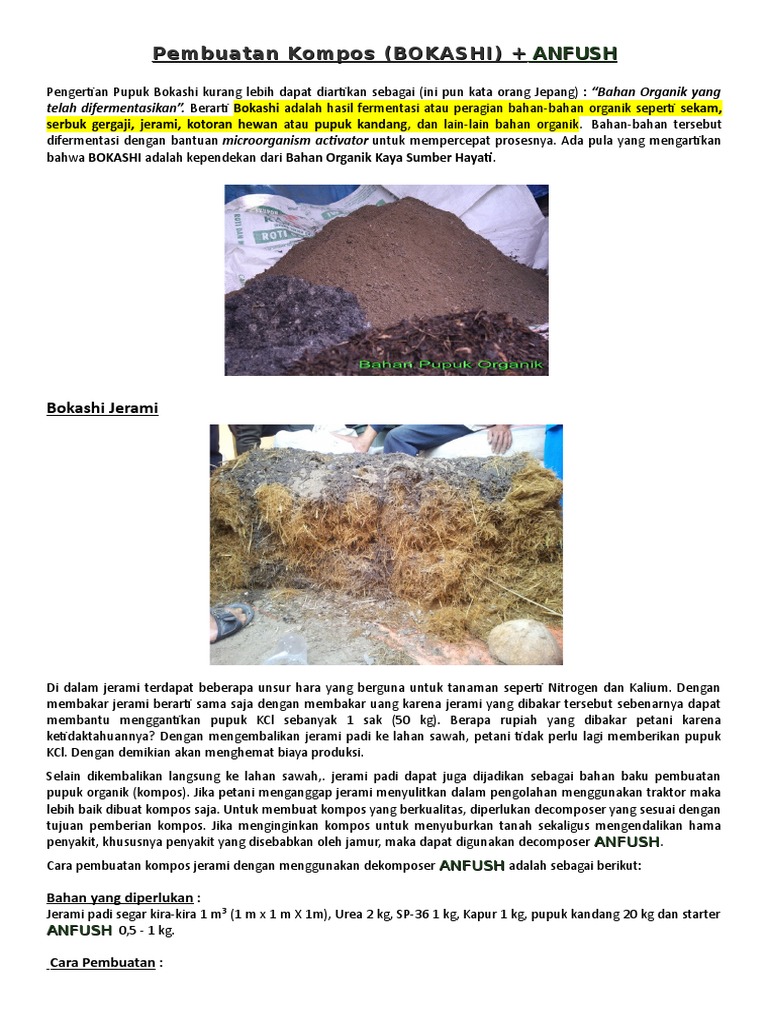 Teknologi Pembuatan Kompos Jerami Padi & Silase | PDF | Griya & Taman | Teknologi & Rekayasa