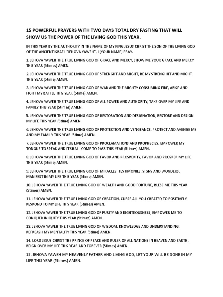 15 Powerful Prayers | PDF | Yahweh | Prayer