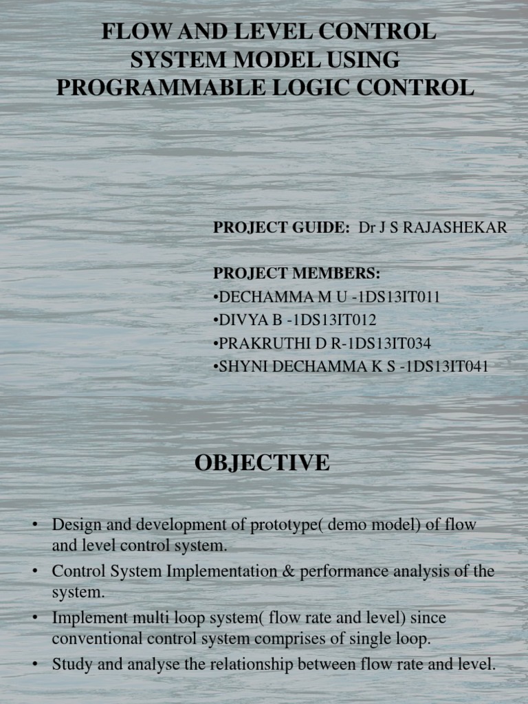 Demonstration of Flow and Level Control System Using | PDF | Programmable Logic Controller ...