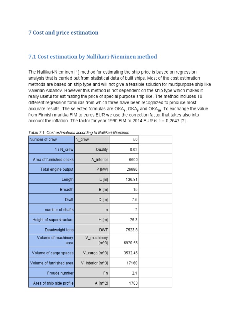 Cost Estimation for Shipbuilding | PDF | Ships | Prices