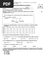 Prueba Multiplicacion y Division 4 Basico | PDF | División (Matemáticas ...