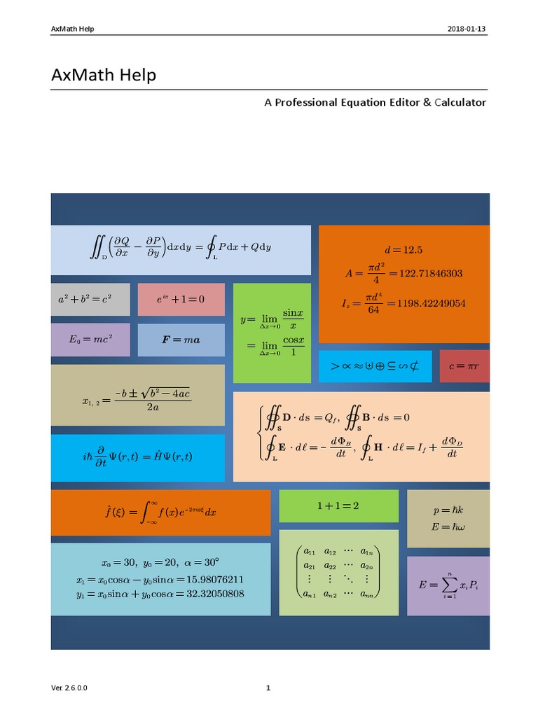 Axmath Help | PDF | Keyboard Shortcut | Te X