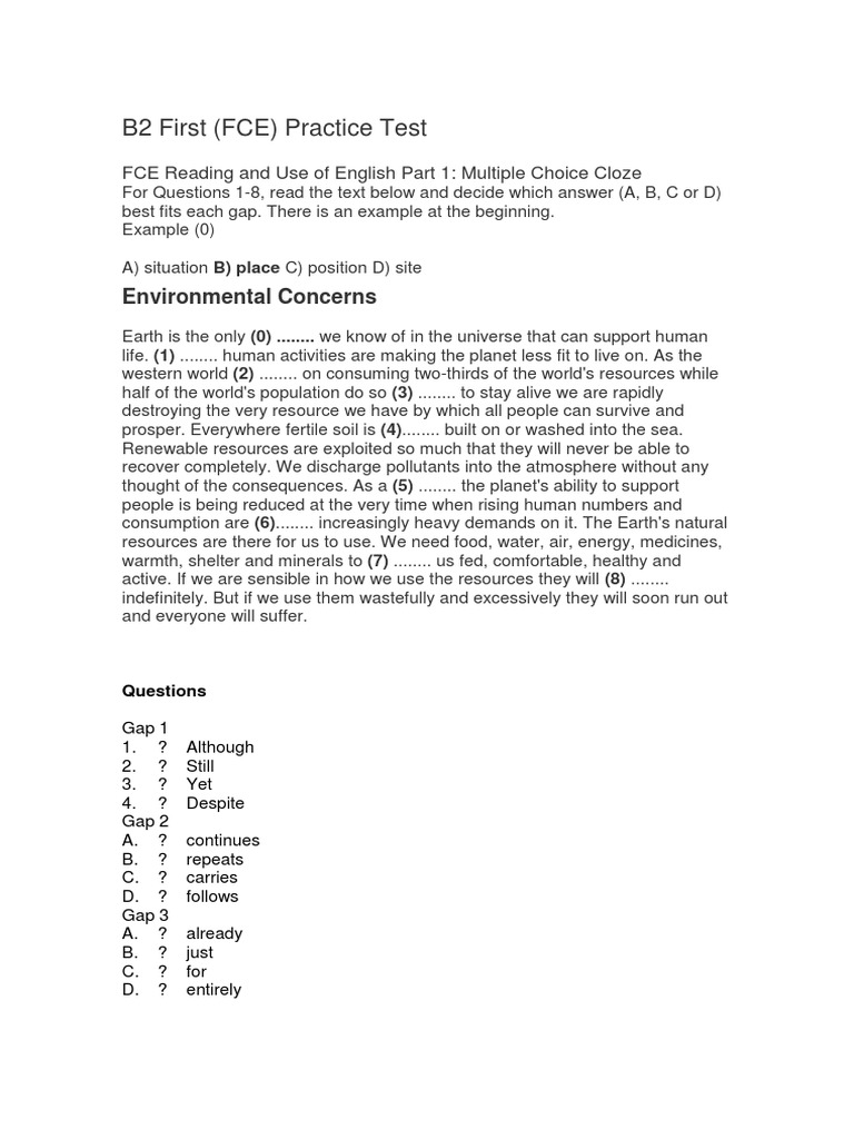 B2 First Environment | PDF | Earth | Human Impact On The Environment