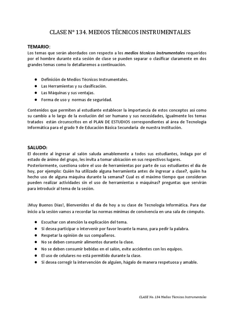 134 Medios Tecnicos Instrumentales | PDF | Herramientas | Naturaleza
