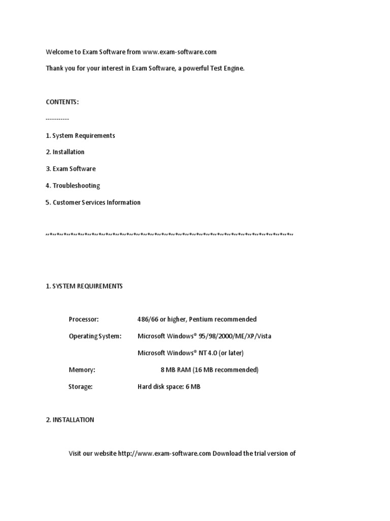 Welcome To Exam Software From WWW | PDF | Password | File Format