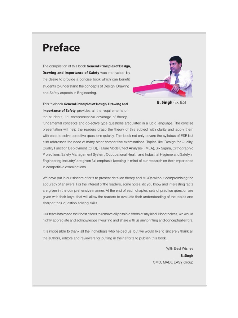 Preface: General Principles of Design, Drawing and Importance of Safety ...