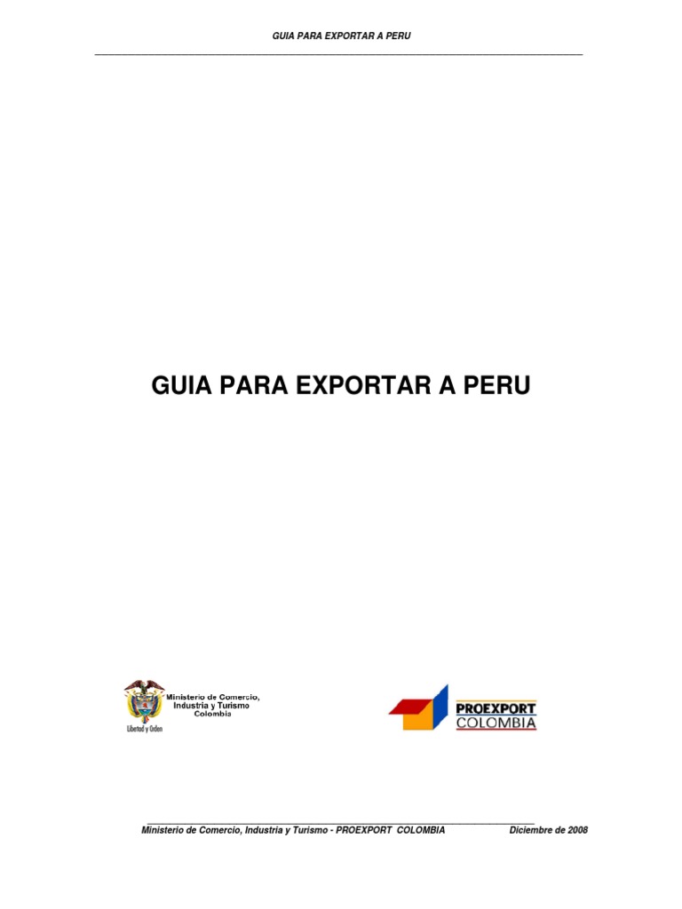 Guia para Exportar A Peru | PDF | Comunidad andina | Inflación