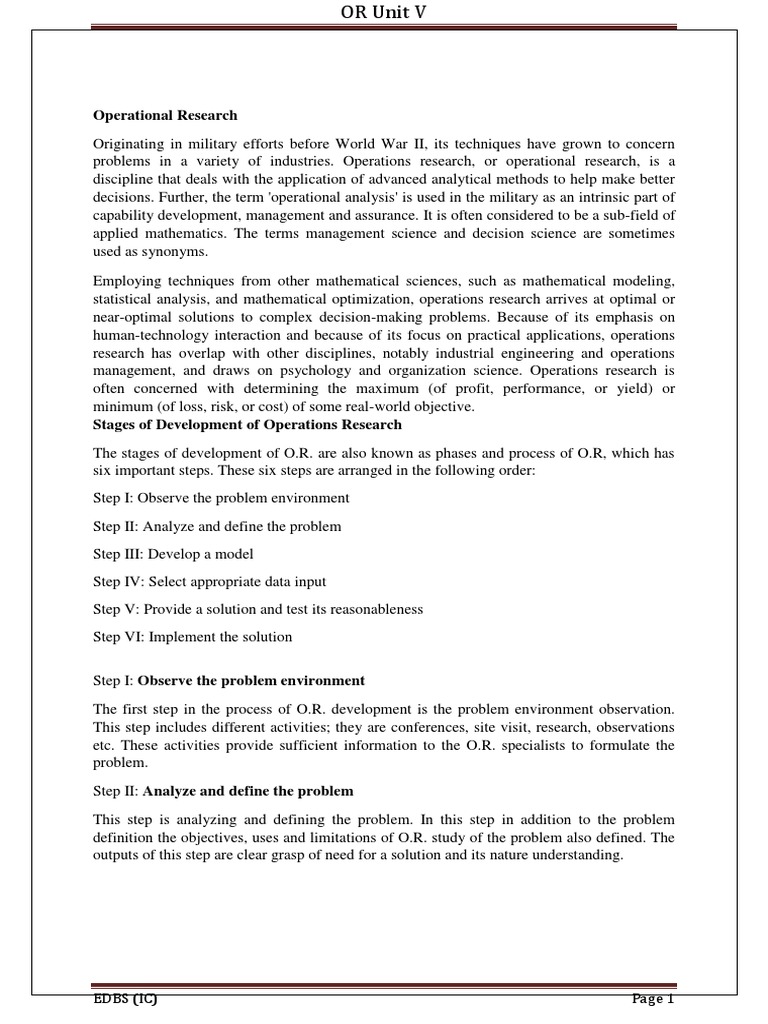 Operational Research | PDF | Operations Research | Mathematical Optimization