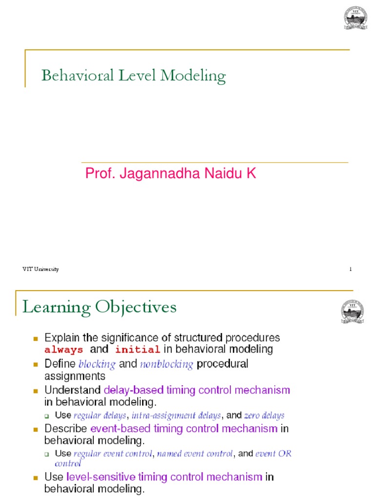 26-Behavioral Modelling and Verilog Testbench-19-Sep-2018Reference ...