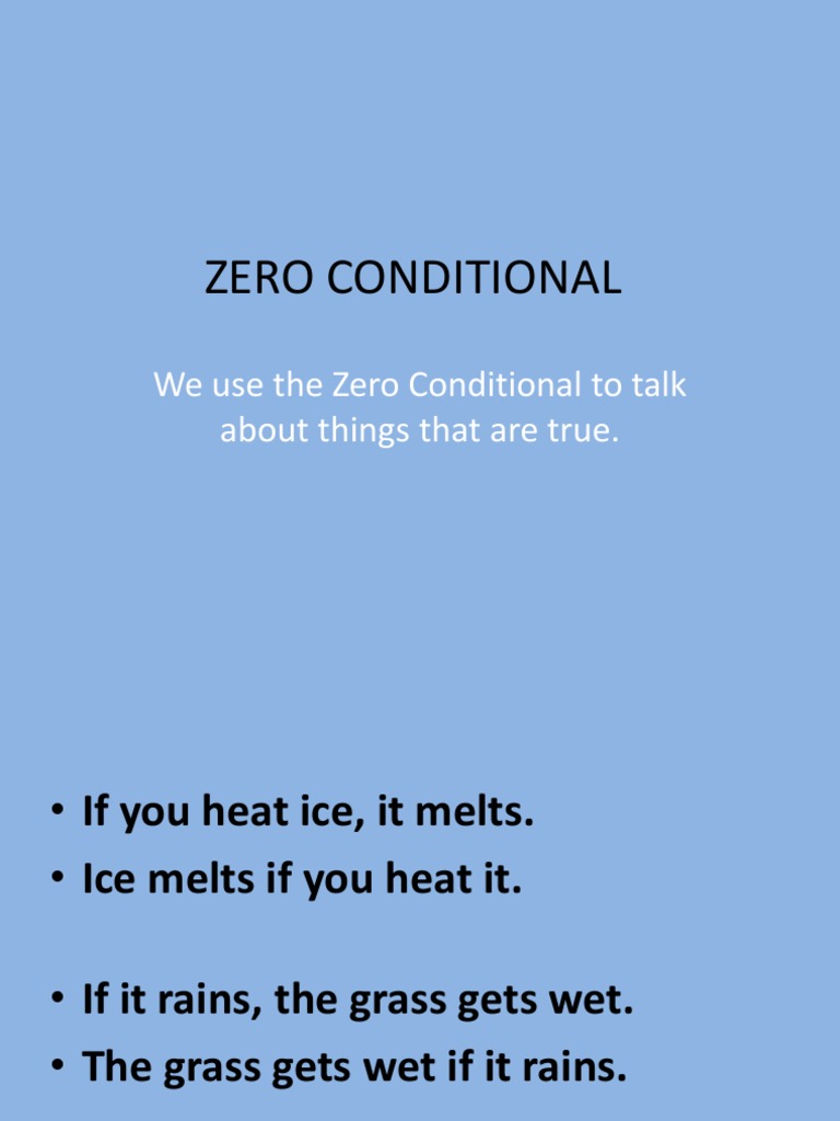 Zero, First and Second Conditional | PDF