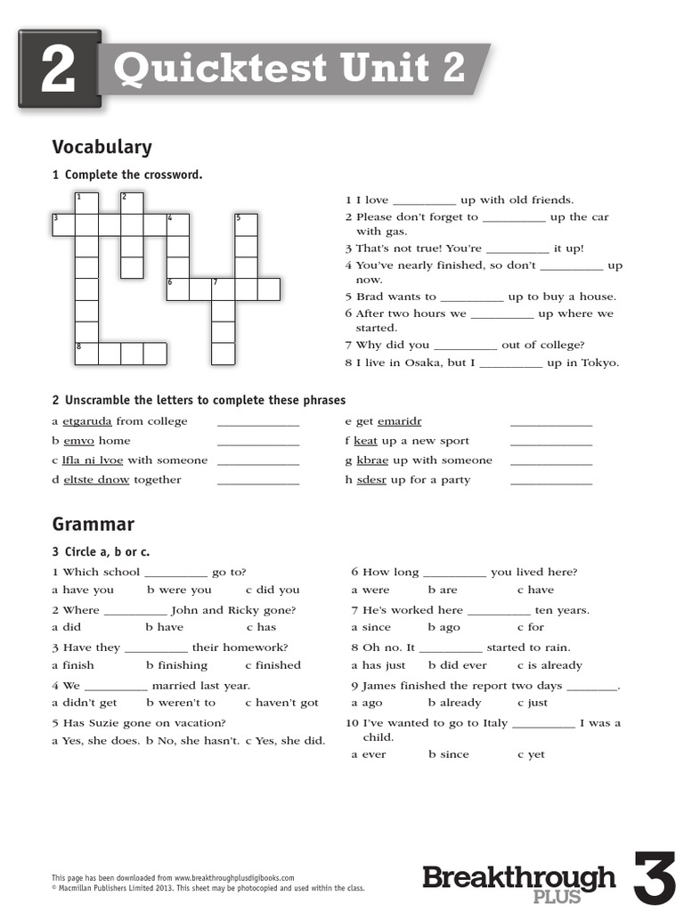 2 - Quicktest Unit 2 | PDF | Leisure
