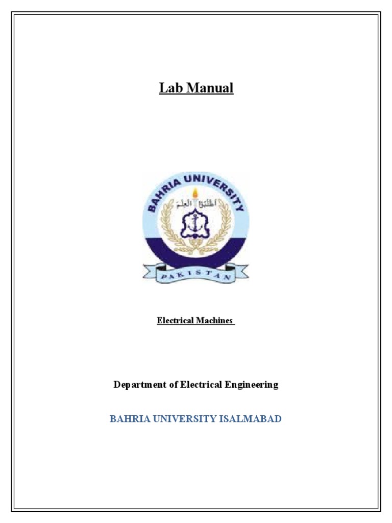 Electrical Machines Lab Manual | PDF | Ac Power | Electric Motor