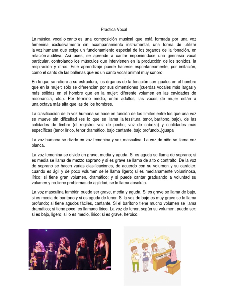Practica Vocal | PDF | Música vocal | Garganta Humana
