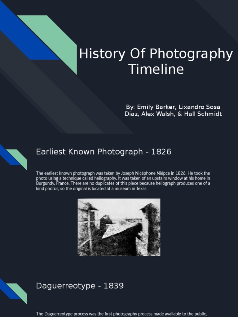 History of Photography Timeline | PDF | Optical Devices | Recording
