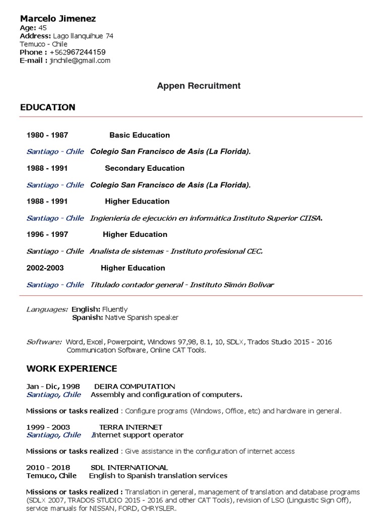 Appen Recruitment: Marcelo Jimenez | PDF