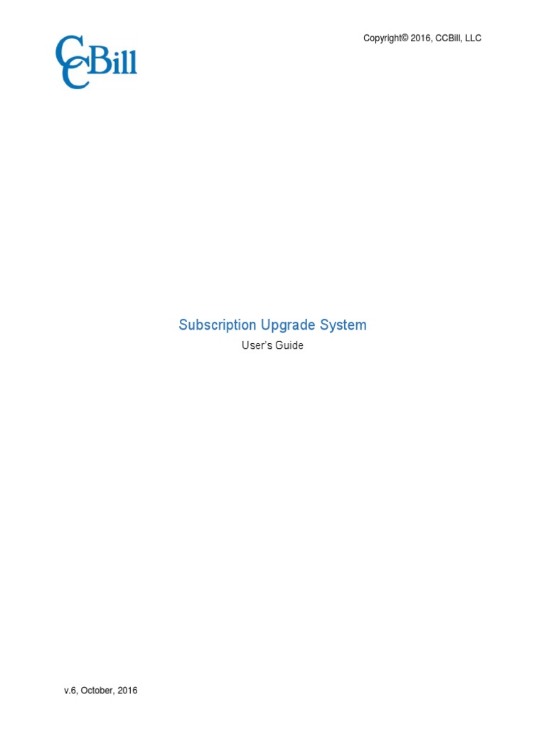 CCBill Subscription Upgrade Users Guide | PDF | Encryption ...