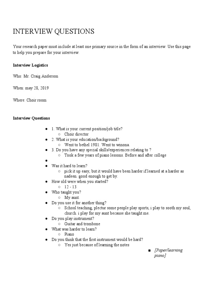 Interview Logistics Questions | PDF