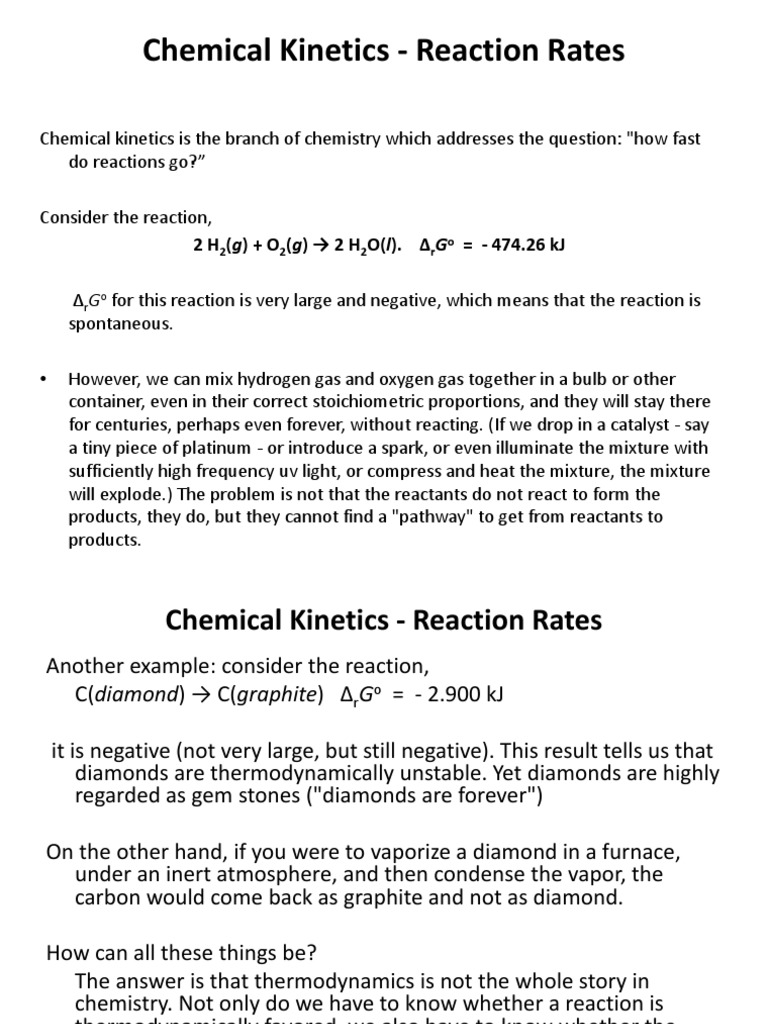 Understanding Chemical Kinetics | PDF | Reaction Rate | Chemical Kinetics