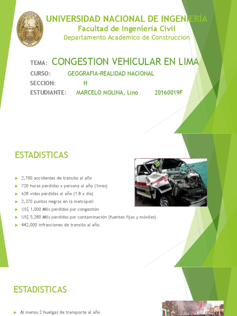 Congestión Vehicular en Lima: Causas y Soluciones | PDF | Peatonal | Lima