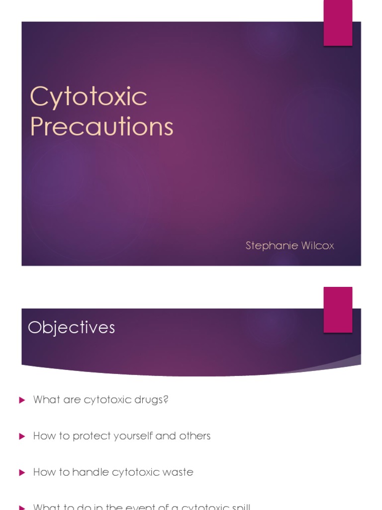Cytotoxic Drug Safety and Management | PDF | Personal Protective ...