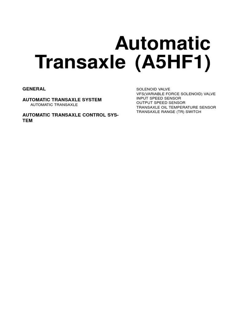 At A5hf1 | PDF | Automatic Transmission | Transmission (Mechanics)