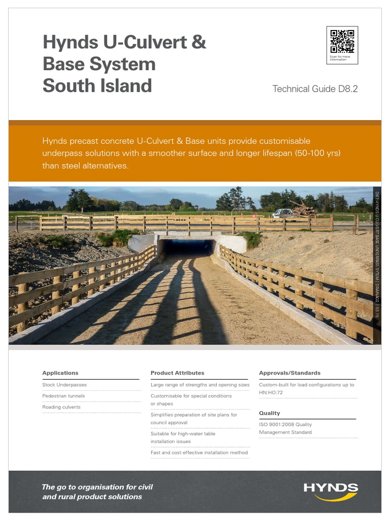 D8.2 Hynds U Culvert Base Underpass Sytem | PDF | Precast Concrete | Tunnel