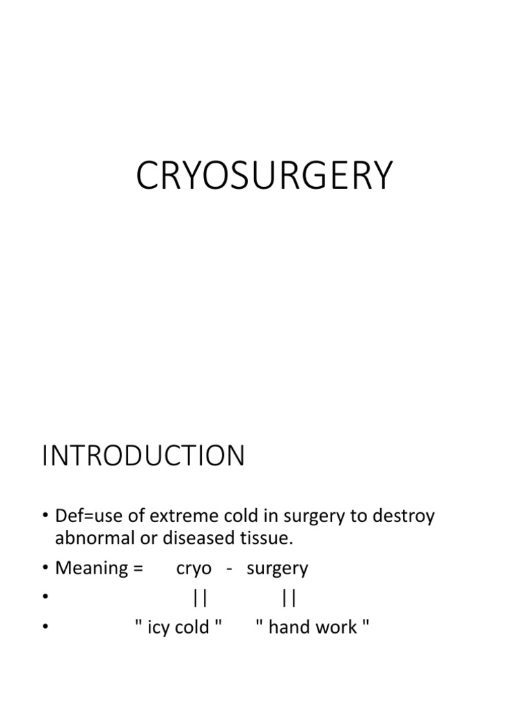Cryo Surgery | PDF
