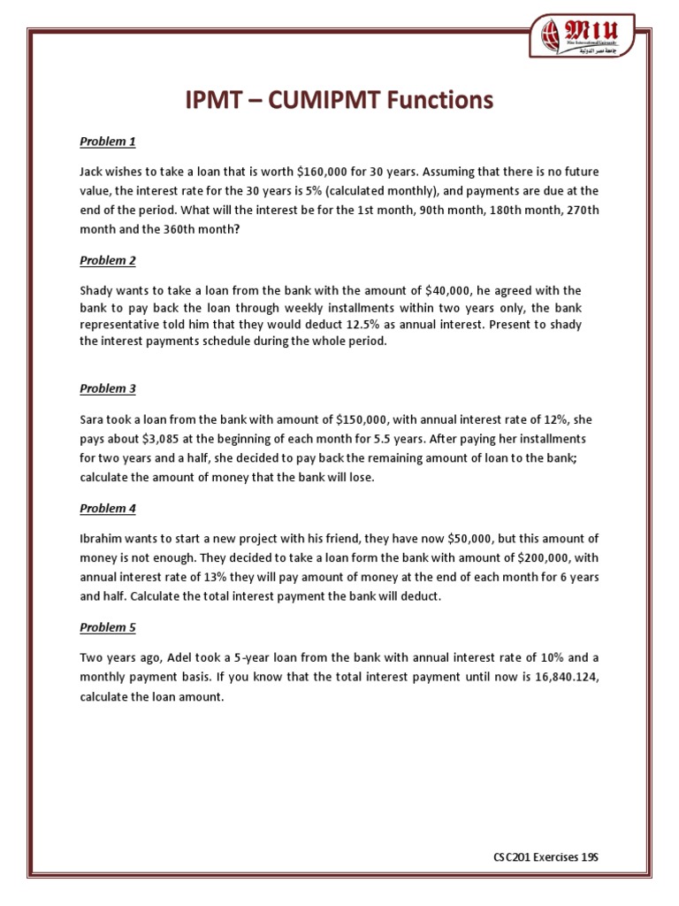 7 Ipmt Cumipmt Functions | PDF