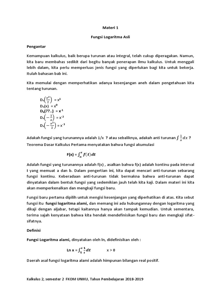 Latihan Soal Fungsi Logaritma Asli | PDF