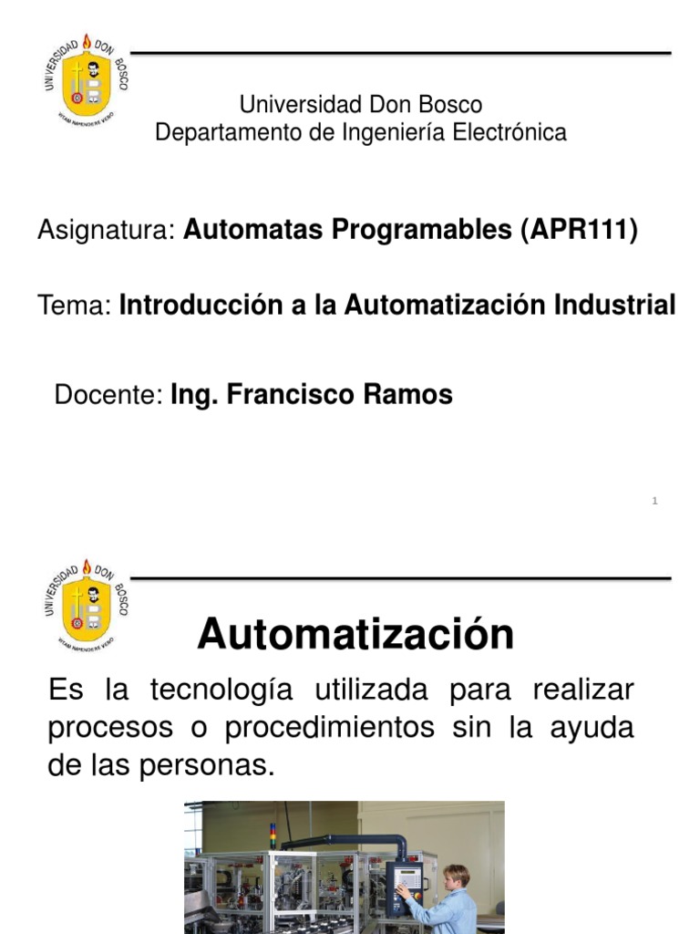00-Introducción A La Automatizacion Industrial PDF | PDF | Automatización | Sistema de control
