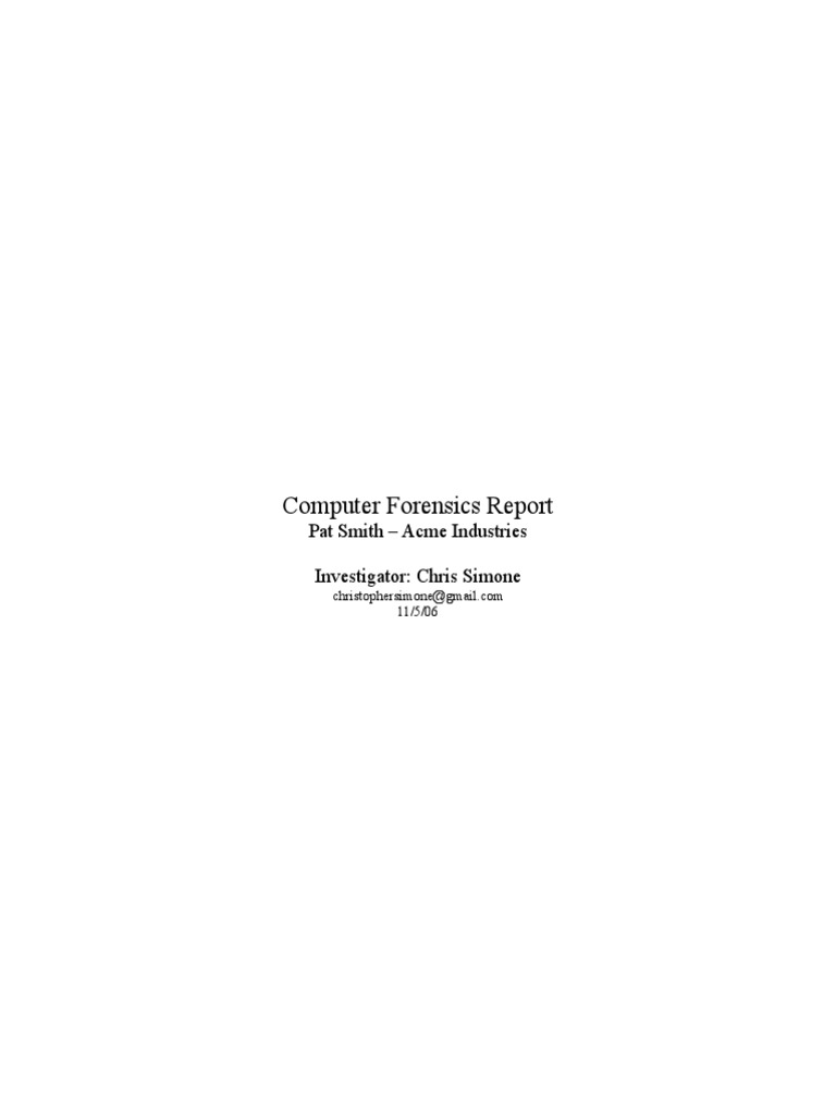 Computer Forensics Report | Download Free PDF | Computer Forensics ...