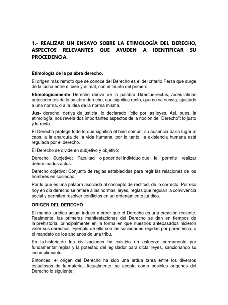 Etimologia Del Derecho | PDF | Moralidad | Justicia