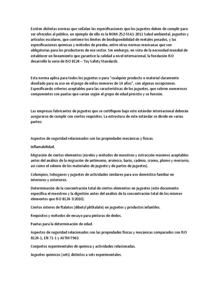 ISO 8124 - Toy Safety Standards | PDF | Juguetes | Dirigir