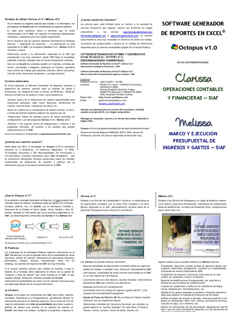 Triptico SyS | PDF | Microsoft Excel | Contabilidad