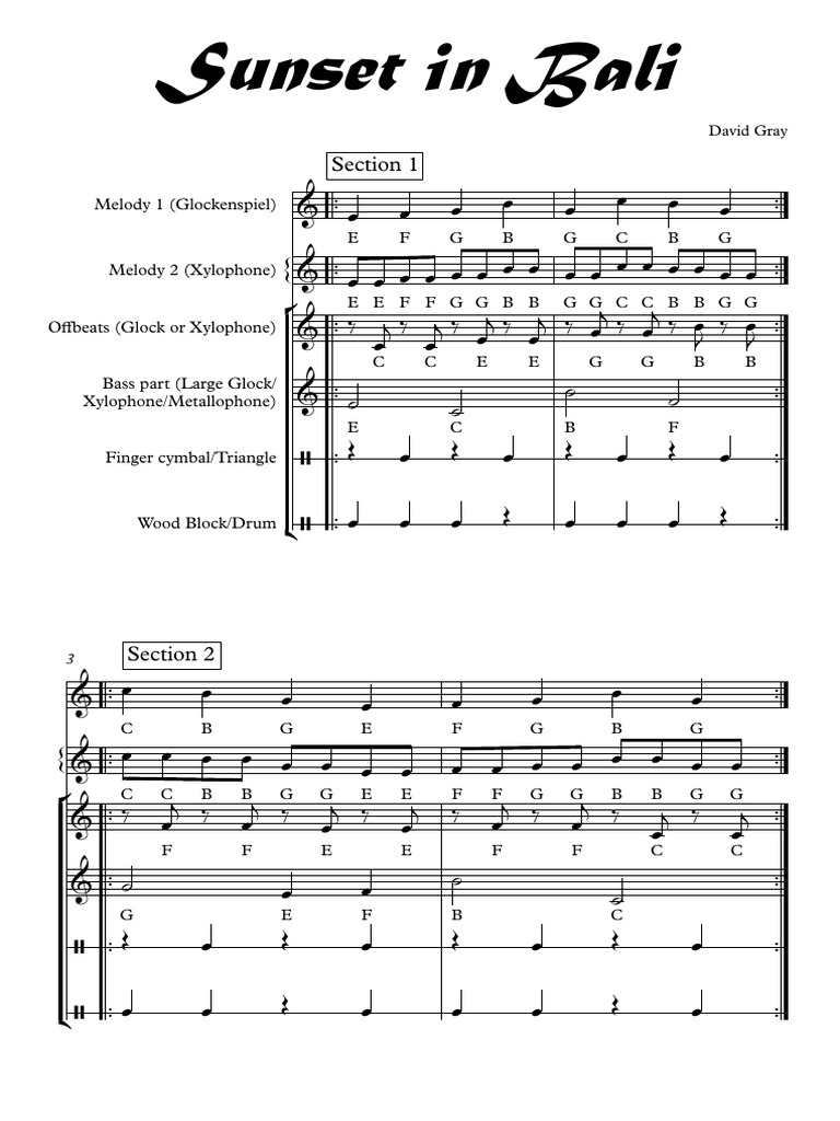 Sunset in Bali Score | PDF | Divertissement (Général)