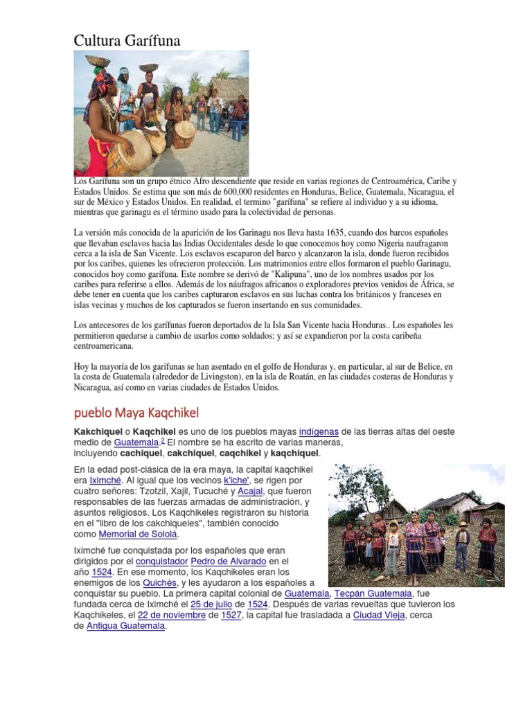 Cultura Garífuna | PDF | América del Norte | Pueblos mayas