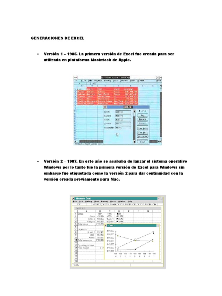 Generaciones de Excel | PDF