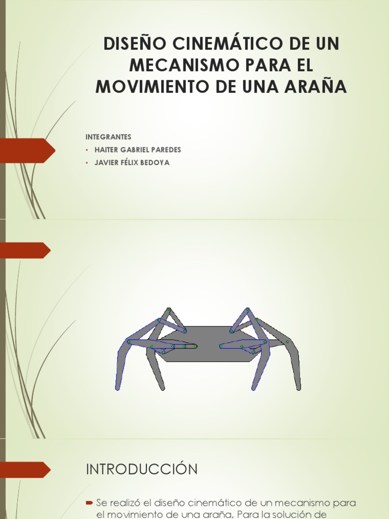 Diseño Cinemático De Un Mecanismo Para El Movimiento De Una Araña ...