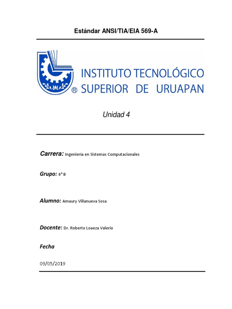Ansi-Tia-Eia 569-A PDF | PDF | Telecomunicación | Redes de computadoras