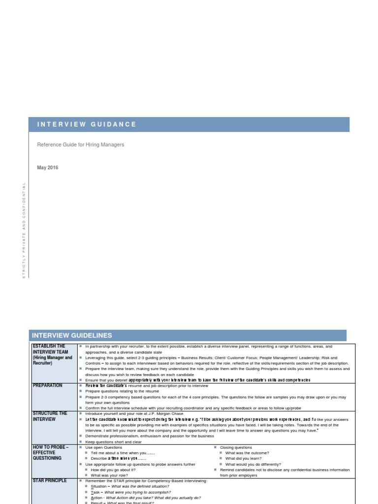 Interview Guidance: Reference Guide For Hiring Managers | PDF ...