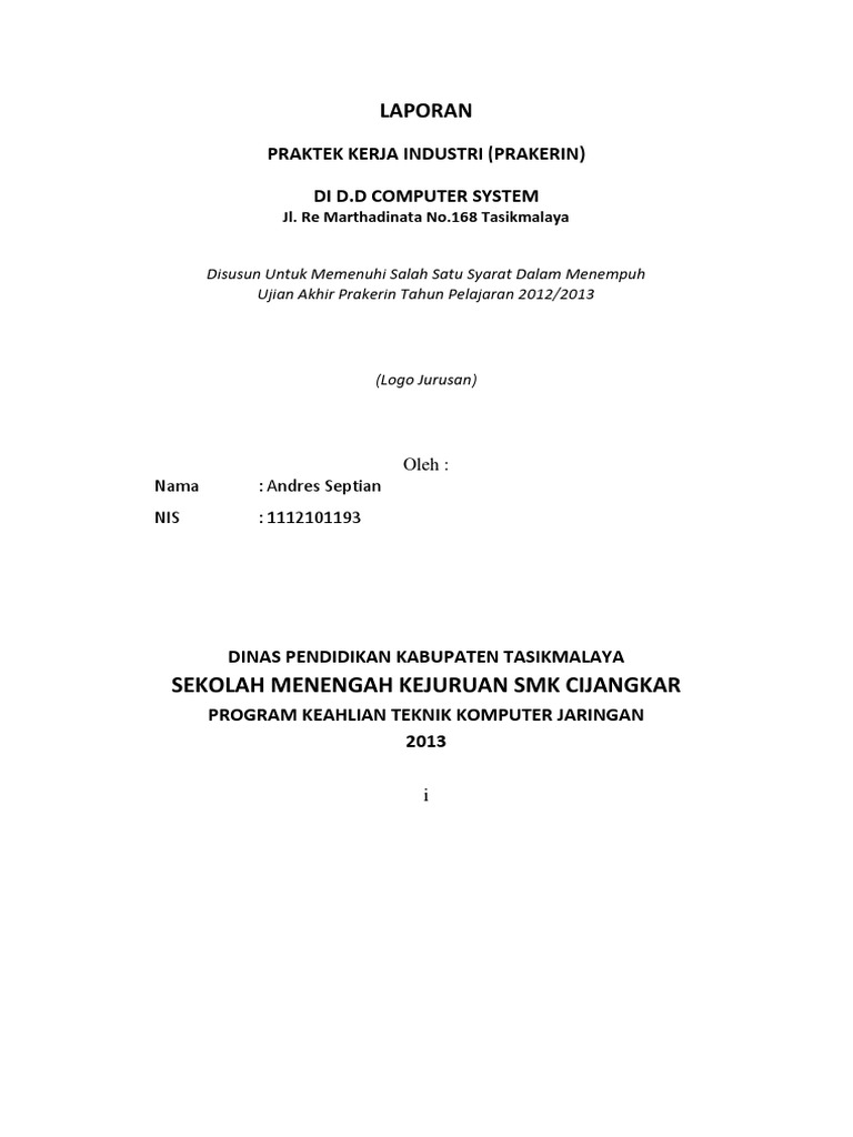 Contoh Kti Laporan Itb | PDF
