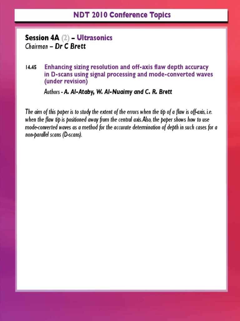 TOFD Sizing | PDF | Fracture | Nondestructive Testing